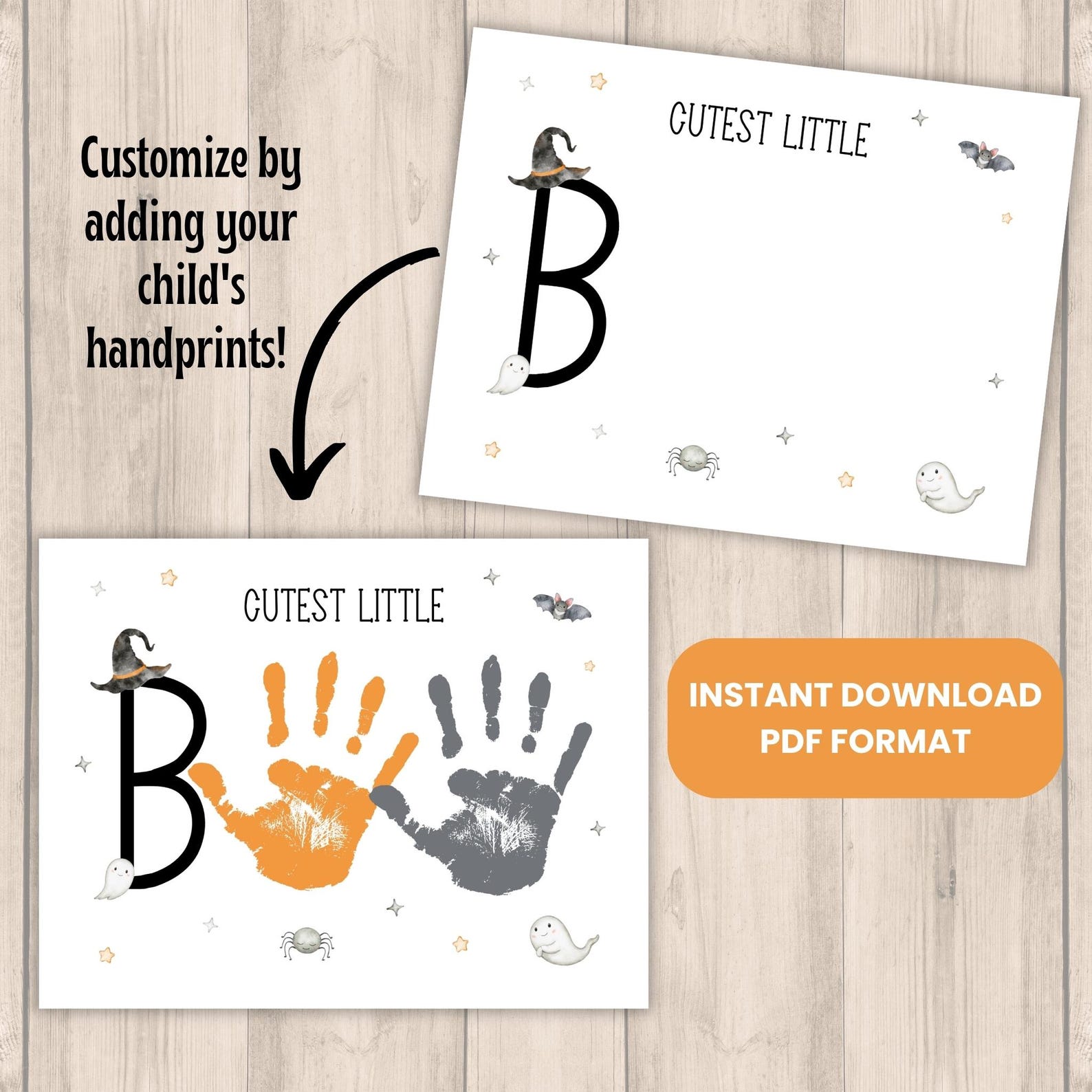 Halloween Handprint Art Printable: Cutest Little Boo | Daycare ...