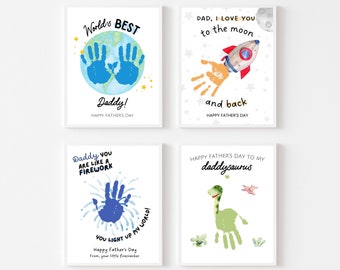 Father's Day Handprint Art Craft, PRINTABLE Fathers Day Gift for Dad ...