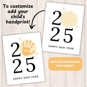 2025 New Years Handprint Art Poem, Printable | New Years Eve Craft ...
