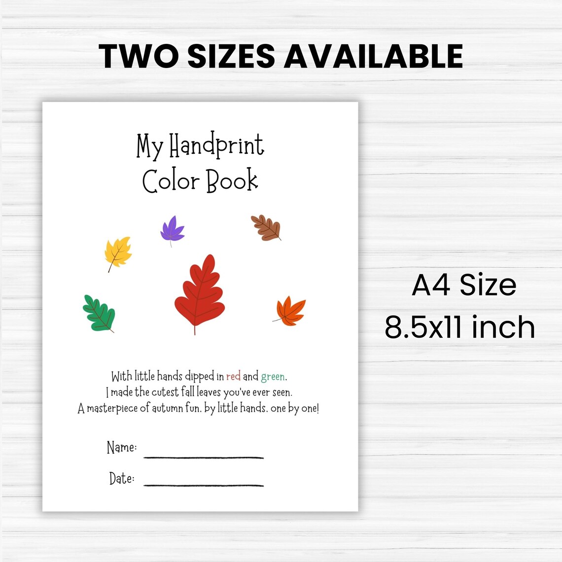 Printable Fall Leaves Color Matching Handprint Art – Fall Craft for ...