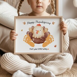 Turkey Footprint Craft, Thanksgiving Handprint Art, Printable | for ...