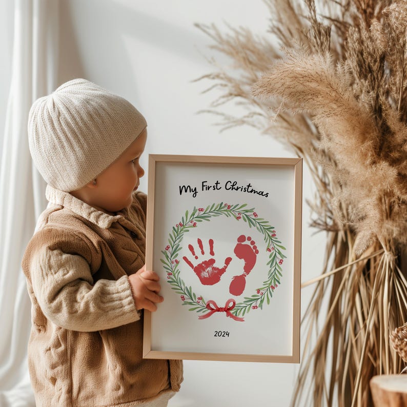 My First Christmas: Handprint Art for Infants and Toddlers, Printable ...