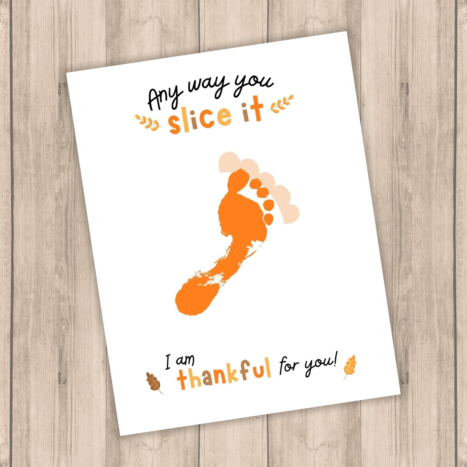 Thanksgiving Footprint Craft, Printable | Thanksgiving Handprint Art ...