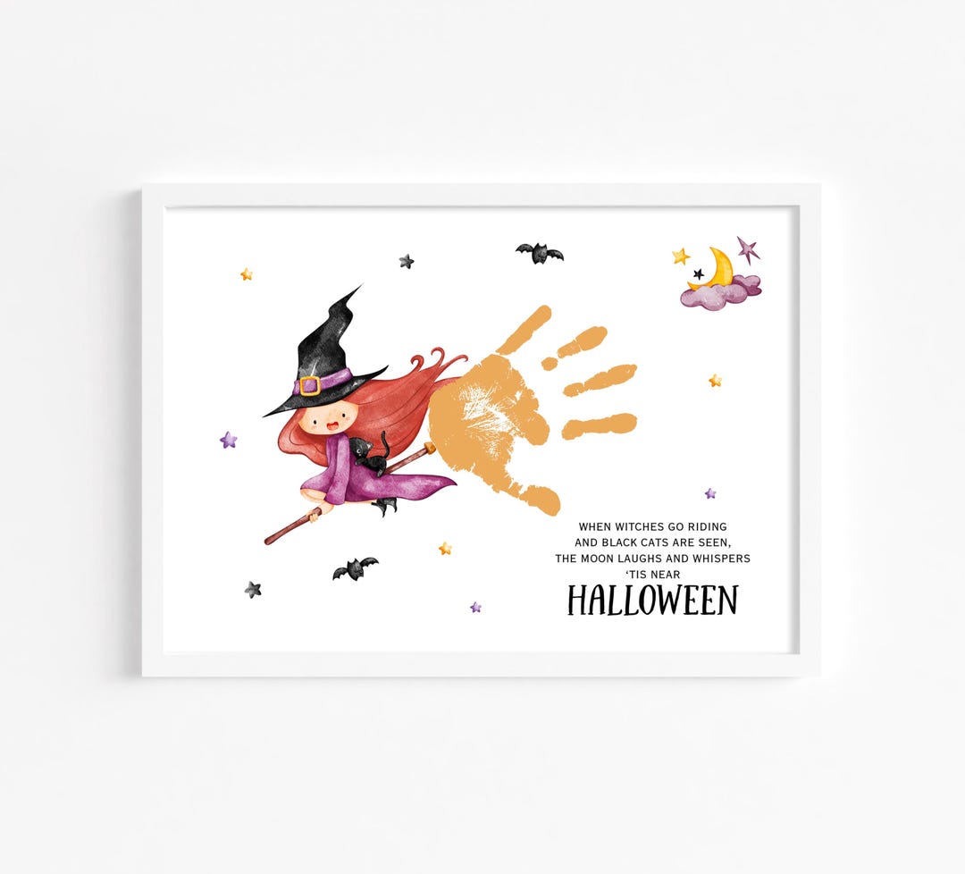Witch Handprint Craft With Halloween Poem | Toddler, Baby or Preschool ...