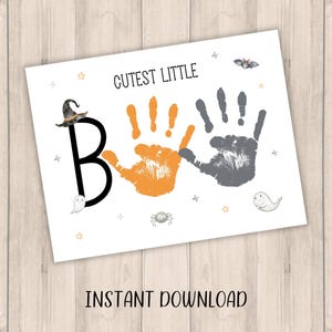 Halloween Handprint Art Printable: Cutest Little Boo | Daycare ...