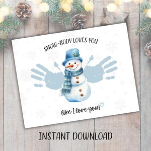 Winter Handprint Art Craft, Printable, Christmas or Holiday DIY Card ...