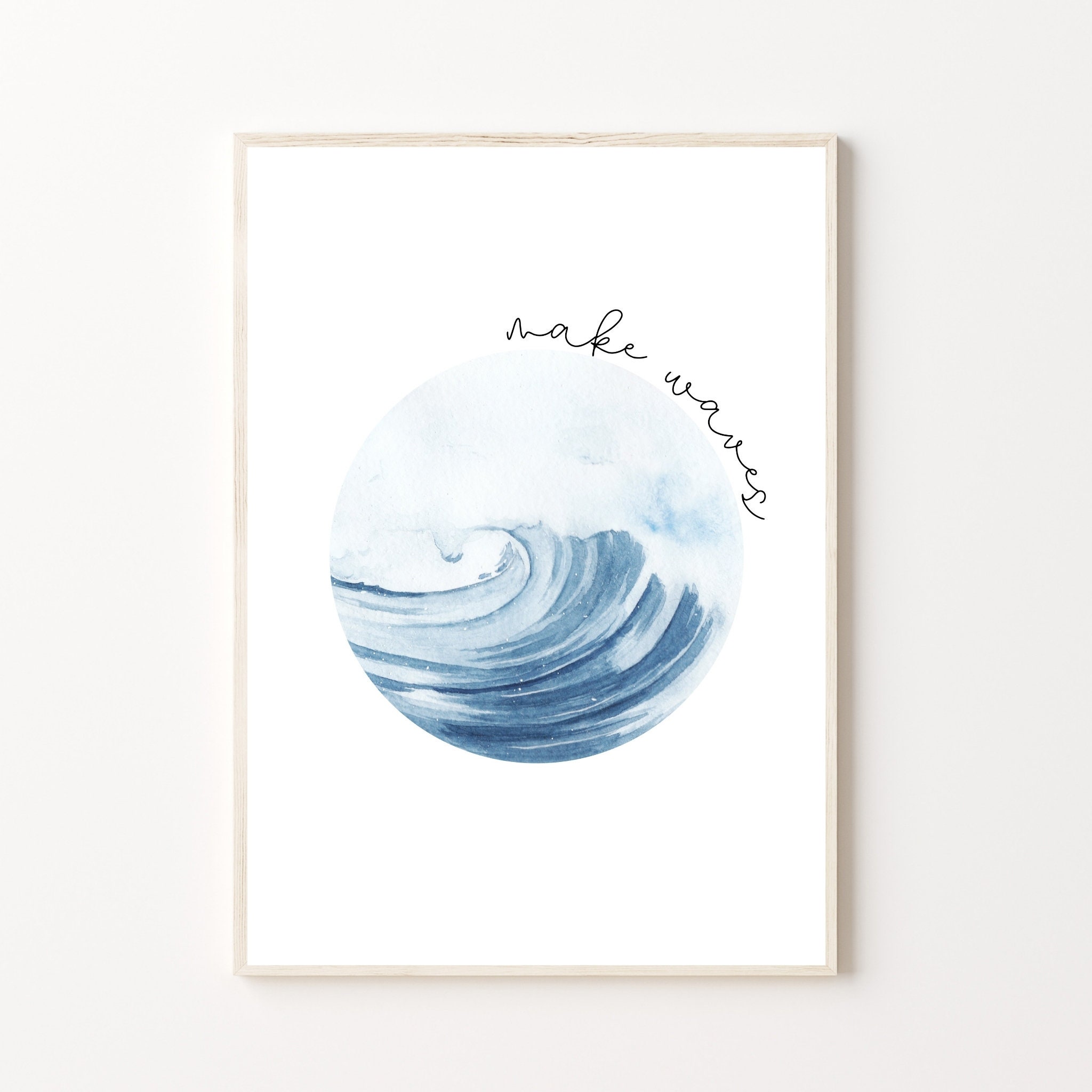 Make Waves Print Printable Wall Art Beach House Sign Surf - Etsy