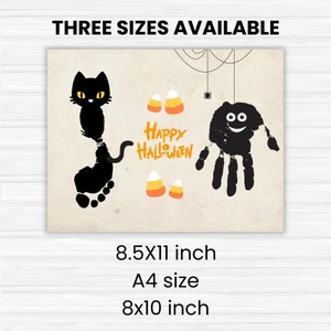 Halloween Handprint Footprint Art Craft, PRINTABLE Halloween Activities ...