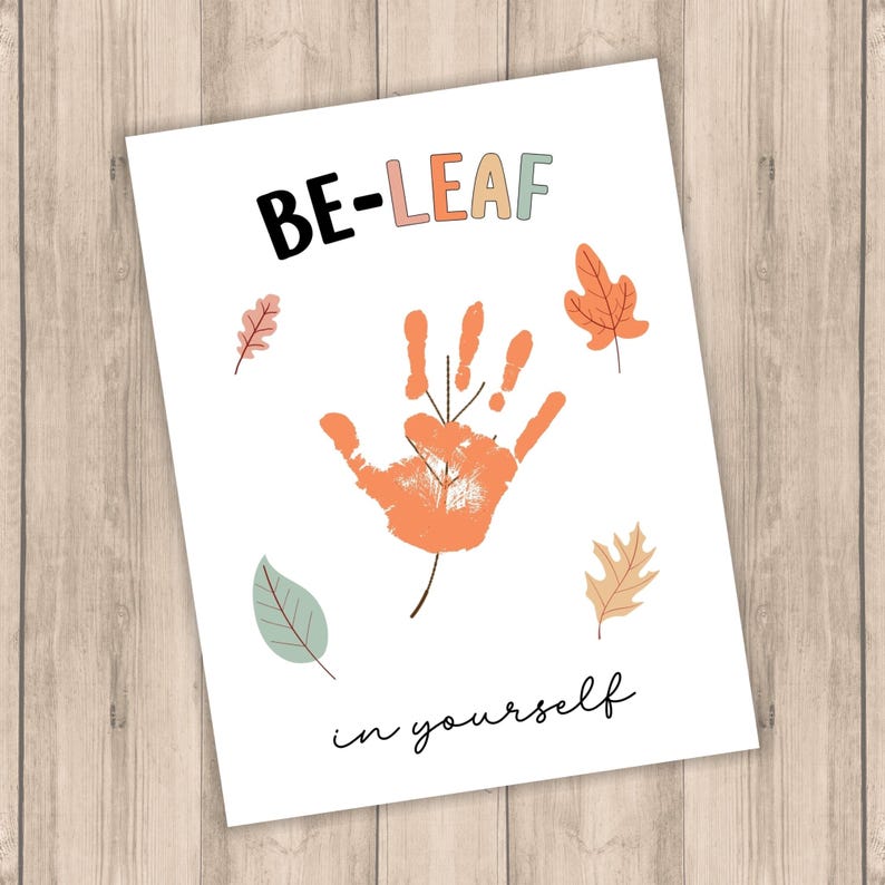 Fall Handprint Art, Printable | Leaves Handprint Craft, Autumn Crafts ...
