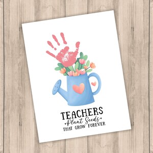 Teacher Appreciation Flower Handprint Art Craft, Printable | End of ...