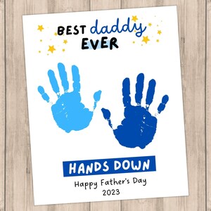 Father's Day Handprint Art Craft PRINTABLE Best Dad - Etsy