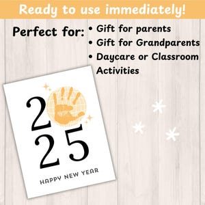 2025 New Years Handprint Art Poem, Printable New Years Eve Craft ...