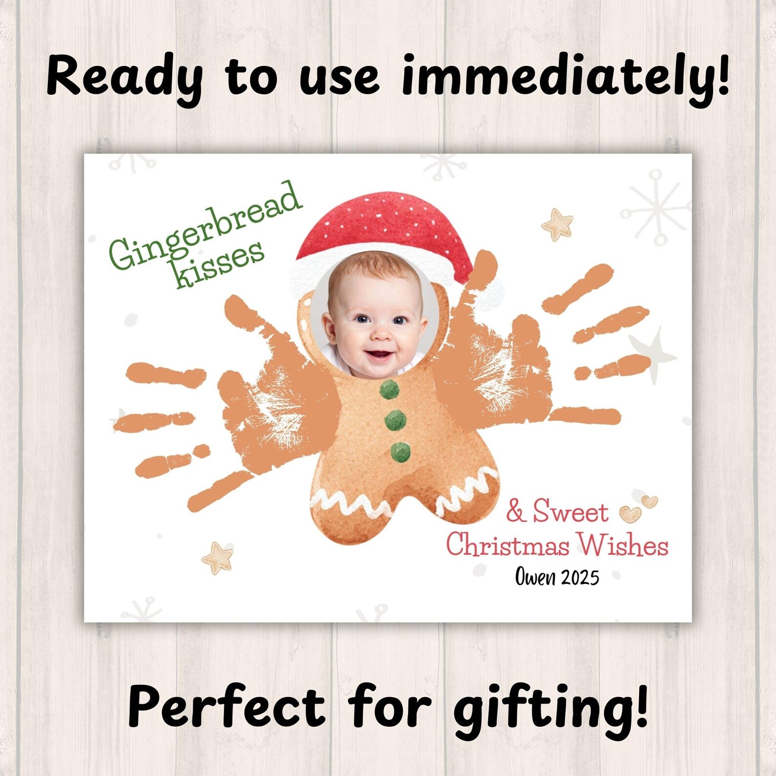 Christmas Handprint Craft Template | Gingerbread Handprint Art With ...