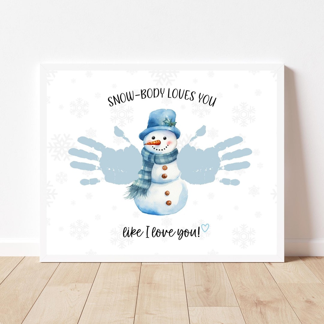 Winter Handprint Art Craft, Printable, Christmas or Holiday DIY Card ...