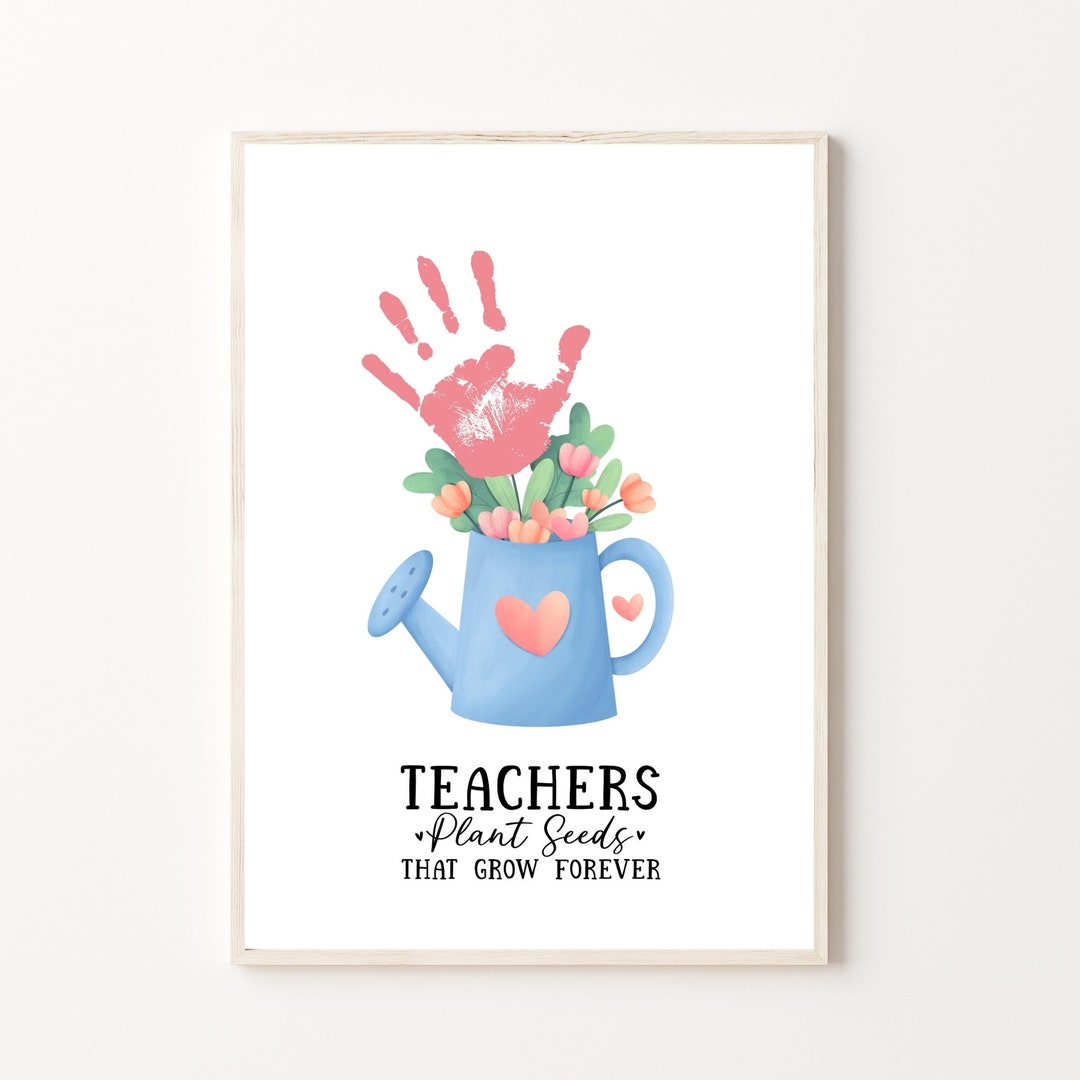 Teacher Appreciation Flower Handprint Art Craft, Printable | End of ...