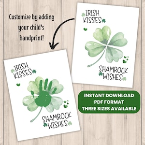 St Patricks Day Handprint Art Craft, Printable | Saint Patricks Day ...