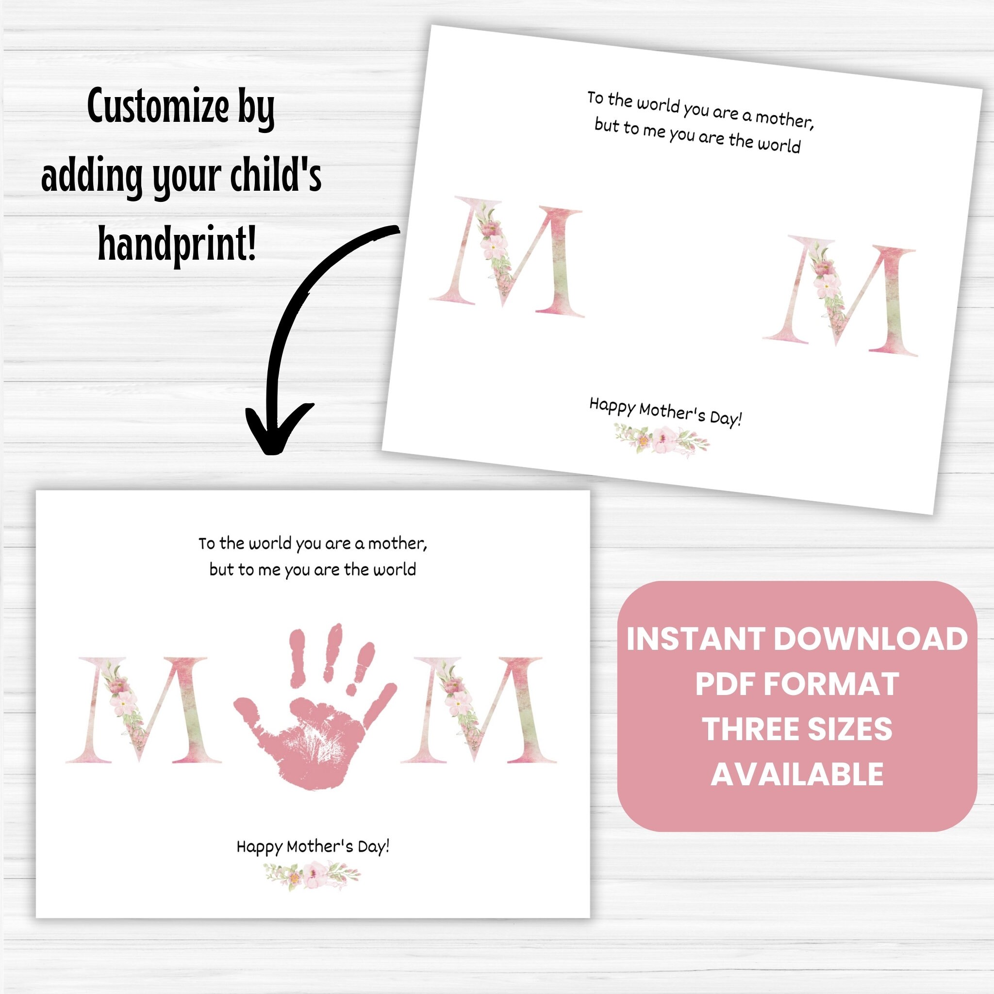 Mother's Day Handprint Art, Printable | Craft for Mom From Baby ...