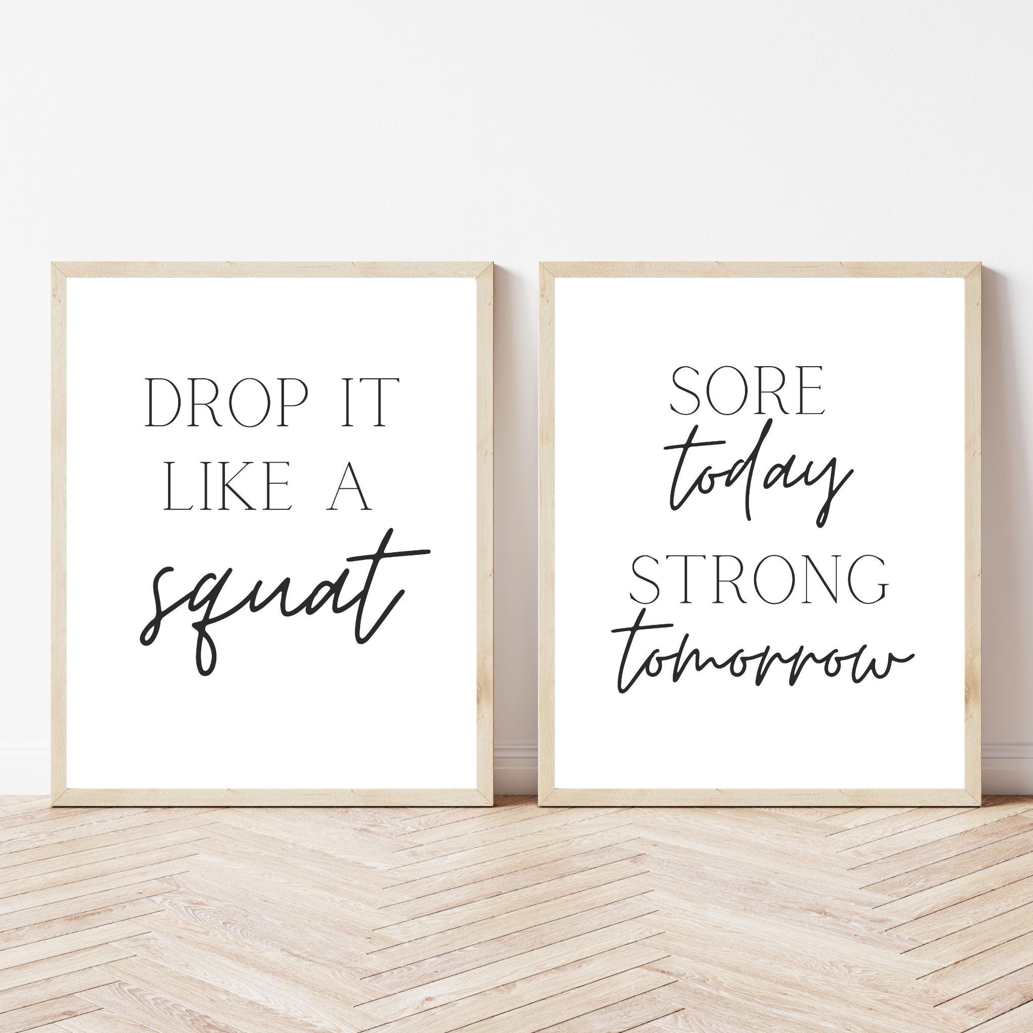 Home Gym Sign Wall Art Set of 2 Printable Wall Art Workout - Etsy