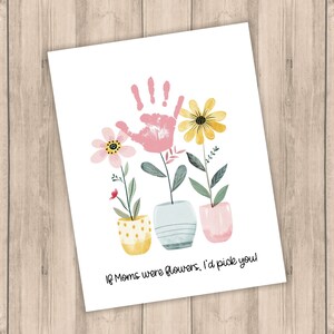 Mother's Day Flower Handprint Art, Printable | Gift for Mom Handprint ...