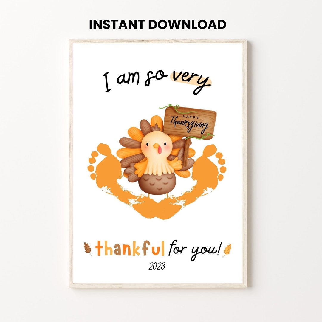 Thanksgiving Footprint Craft, Printable Thanksgiving Handprint Art ...