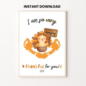 Thanksgiving Footprint Craft, Printable Thanksgiving Handprint Art ...