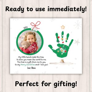 Christmas Handprint Craft Poem Template | Kids Handprint Art With Photo ...
