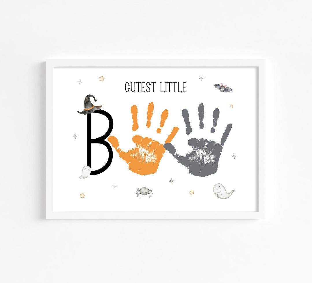 Halloween Handprint Art Printable: Cutest Little Boo | Daycare ...