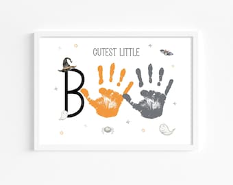 Halloween Handprint Art Printable: Cutest Little Boo | Daycare ...