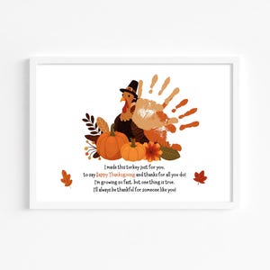 Thanksgiving Turkey Handprint Art Printable | November Handprint Craft ...