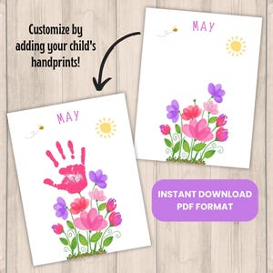 Handprint Art Memory Book, Printable Kids Calendar, 12 Month ...