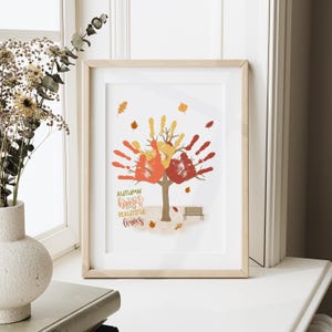 Fall Handprint Craft, Printable | Tree Leaves Handprint Art, Autumn ...