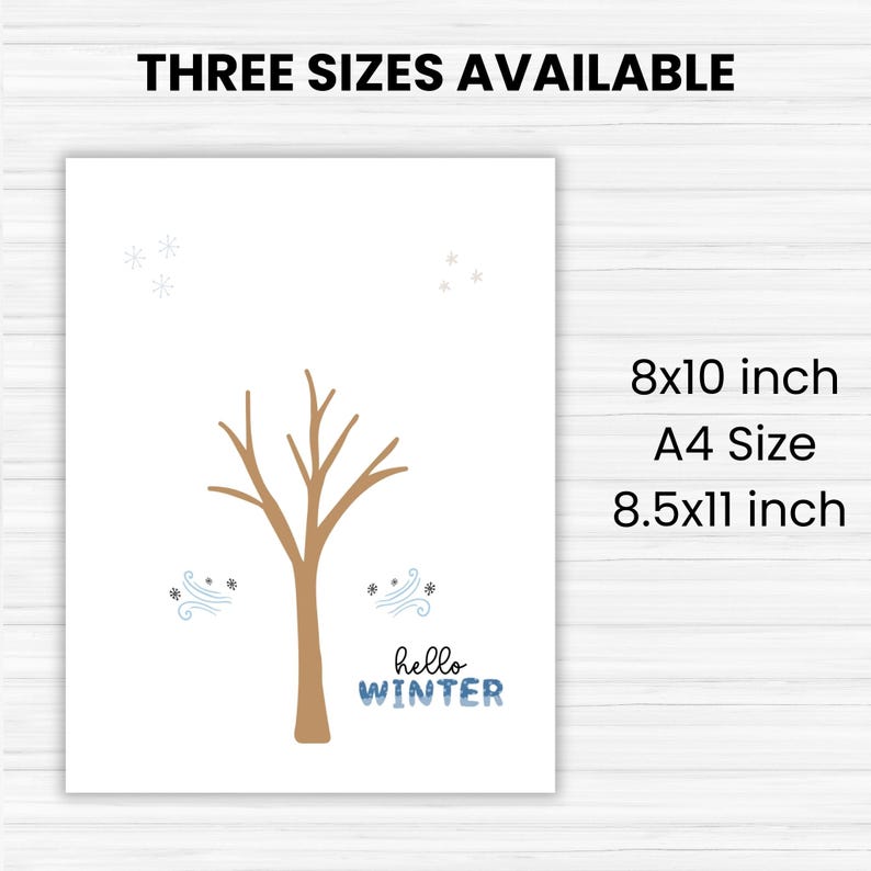 Winter Handprint Art | Printable Tree Winter Handprint Craft ...