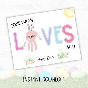 Easter Handprint Art Craft, Printable | Kids Baby Toddler or Preschool ...