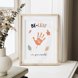Fall Handprint Art, Printable | Leaves Handprint Craft, Autumn Crafts ...