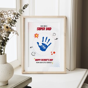 Fathers Day Super Hero Handprint Art Craft, PRINTABLE | Gift for Dad ...