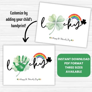 St Patricks Day Handprint Art Craft, Printable | Saint Patricks Day ...