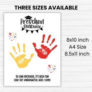Preschool Graduation Handprint Art Craft, Printable | Last Day of ...