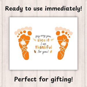 Thanksgiving Handprint Art, Pumpkin Pie, Printable | Footprint Craft ...