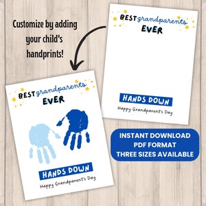 Grandparents Day Handprint Art Craft, Printable | Gift for Grandma or ...