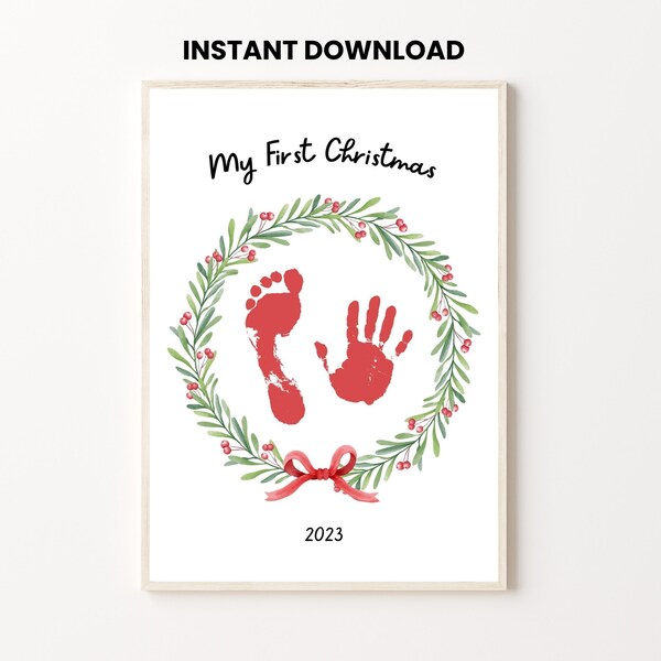 Christmas Handprint Art - Etsy