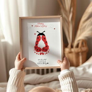 Mothers Day Love Bug Footprint Art Craft for Baby, Printable| Handprint ...