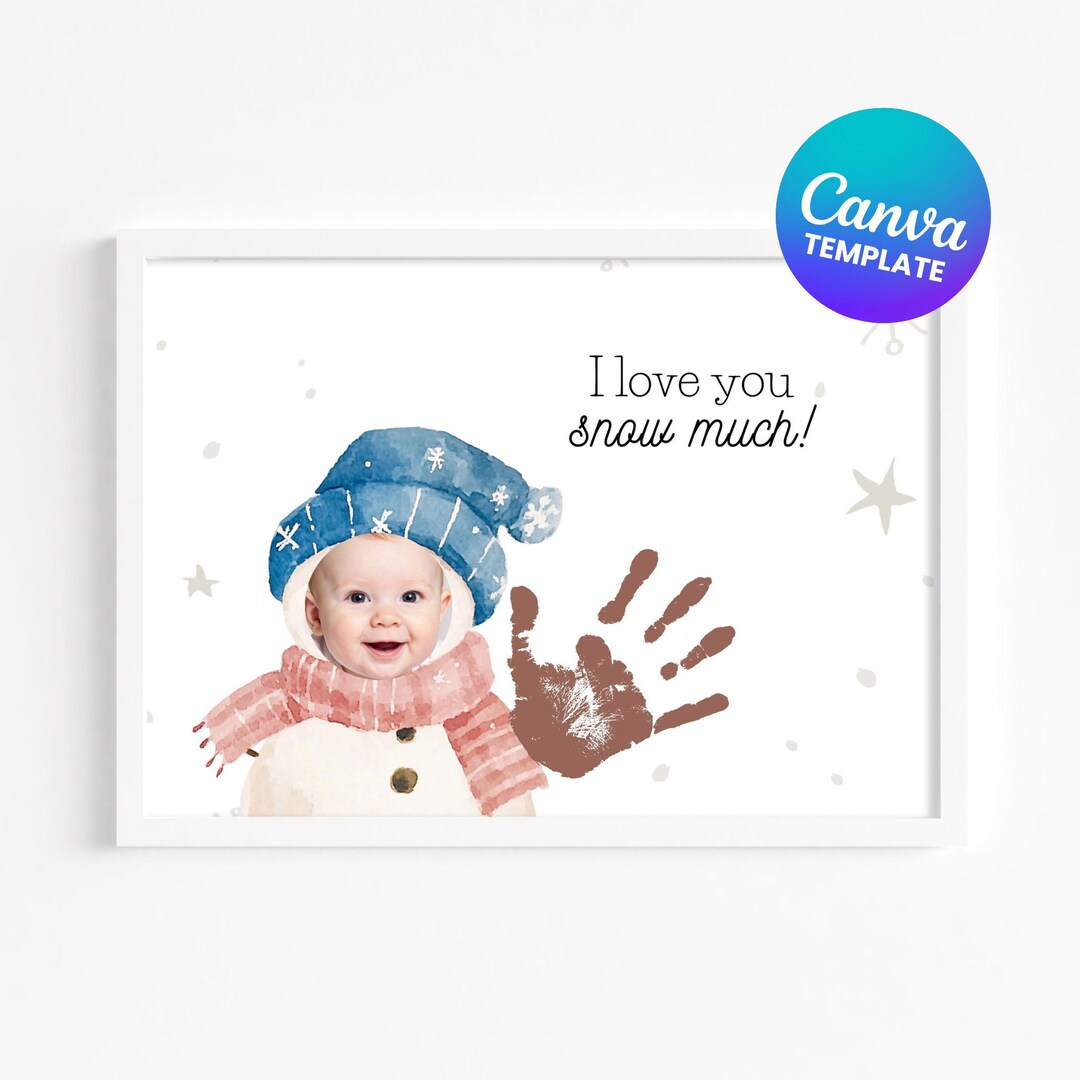 Winter Handprint Craft | Snowman Handprint Art With Photo | I Love You ...