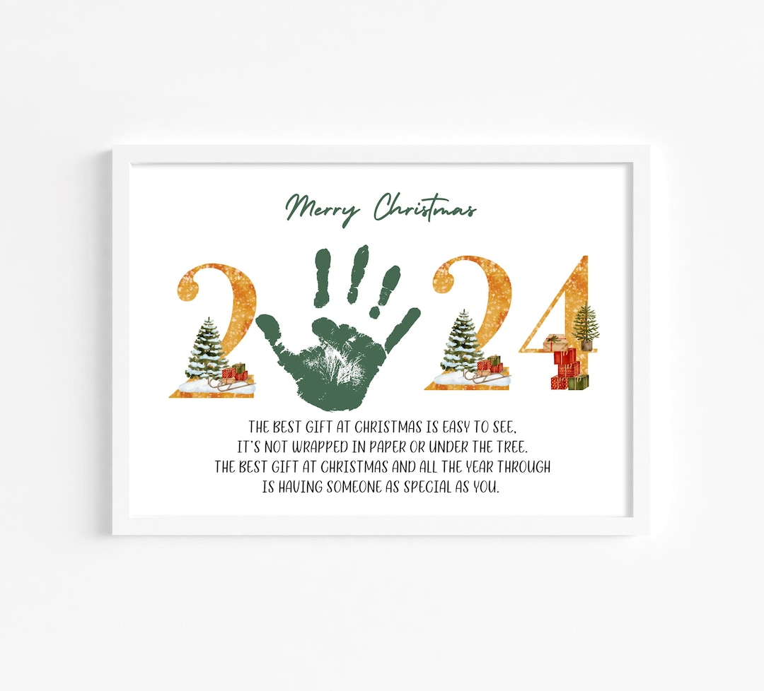 Christmas Handprint Art Craft, Printable, Holiday DIY Card Gift for ...