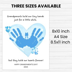 Grandparents Day Handprint Art Craft Printable Gift for - Etsy