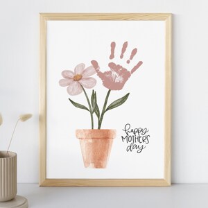 Mothers Day Flower Handprint Art Bundle, Printable | Mom Craft Gift for ...