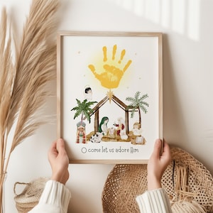 Christmas Nativity Handprint Art Bundle for Kids, Printable | Christian ...