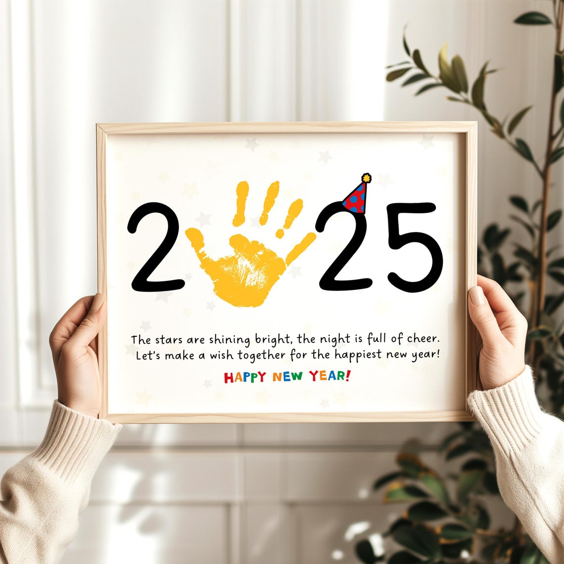 2026 New Years Handprint Art Printable | New Year’s Eve Craft for Kids ...