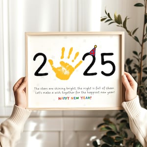 2025 New Years Handprint Art Poem, Printable | New Years Eve Craft ...