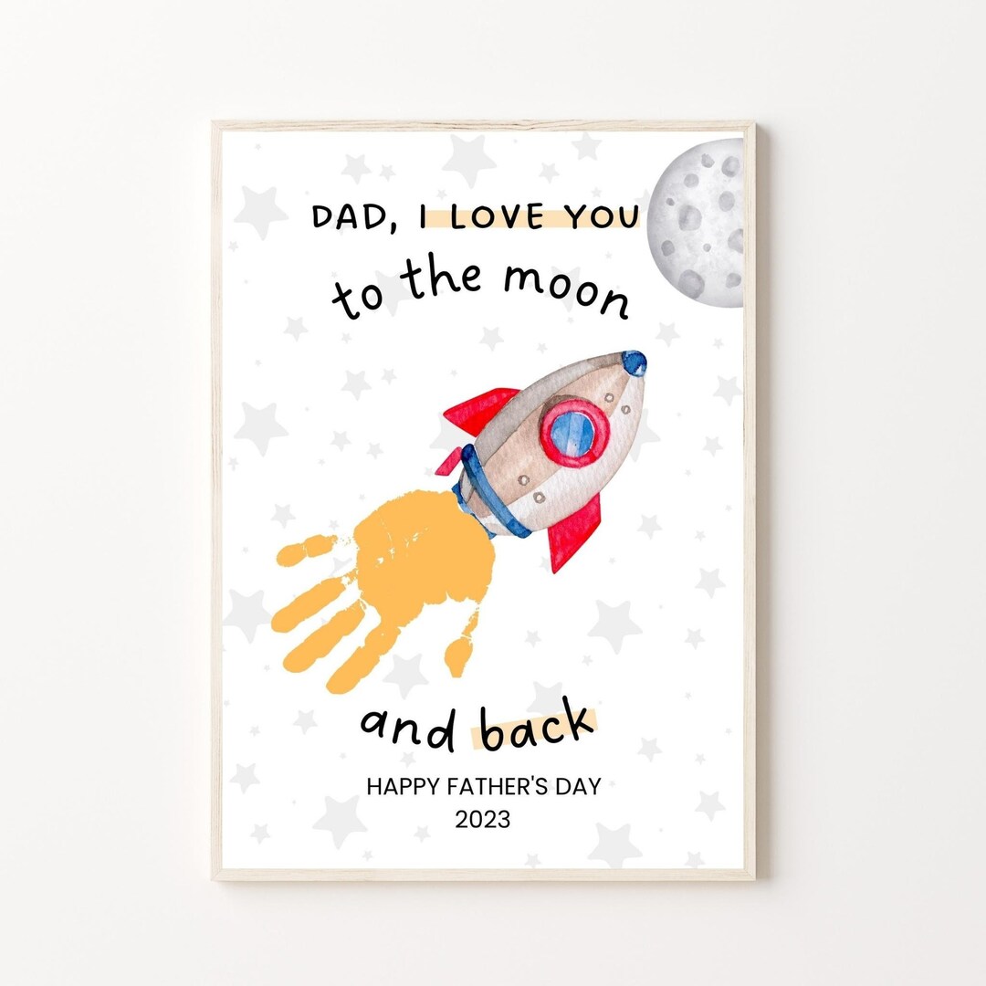 Fathers Day Handprint Art Craft, PRINTABLE Gift for Dad From Kids ...