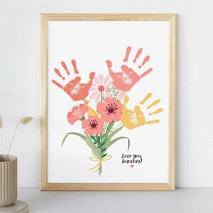Flower Handprint Craft Art, Printable | for Mom or Grandparents ...